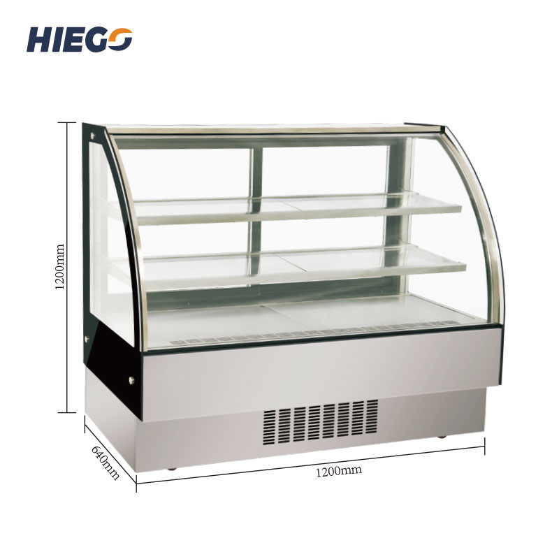 Confectionery Curved Cake Showcase Chiller Commercial Cake Display ...