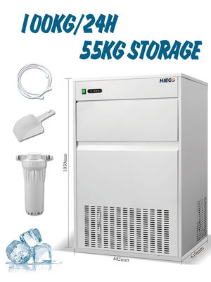 Stainless Steel Bullet Shaped Ice Maker 100kg Commercial Pebble Ice ...