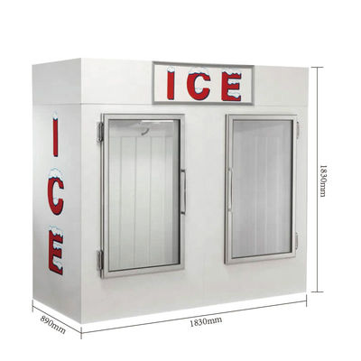 Double Doors Ice Storage Freezer Merchandiser For Outdoor 1841L
